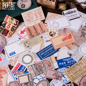 60pcs, Vintage Stickers, Written Stickers, Frame Stickers, Retro ...