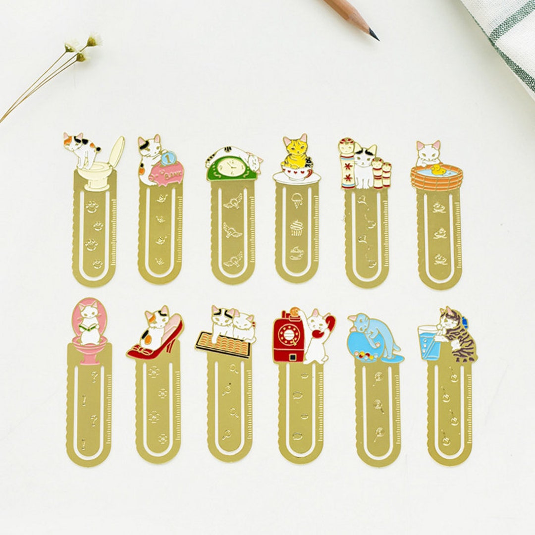 Cat Bookmark, Metal Bookmark, Bookmark, Bookmark Set, Planner, Journal ...