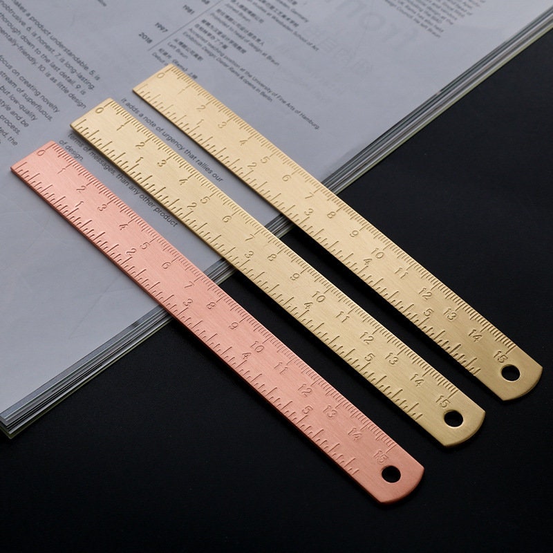 Brass Ruler Metal Ruler 15cm Ruler Drawing Ruler Cute - Etsy