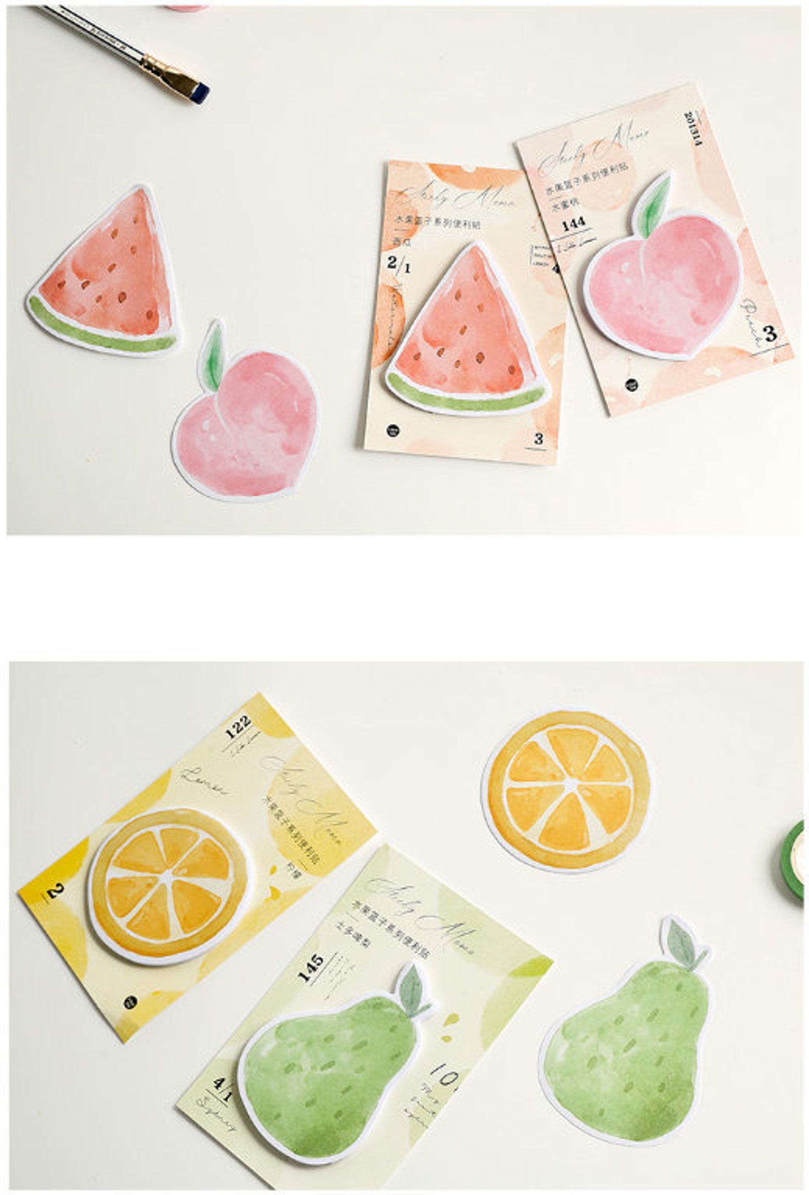 30sheets Fruit Sticky Notes Lemon Pear Peach Watermelon - Etsy