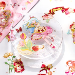 40pcs, Cute Girl Stickers, Flower Sticker, Photo Album Decoration, PET ...