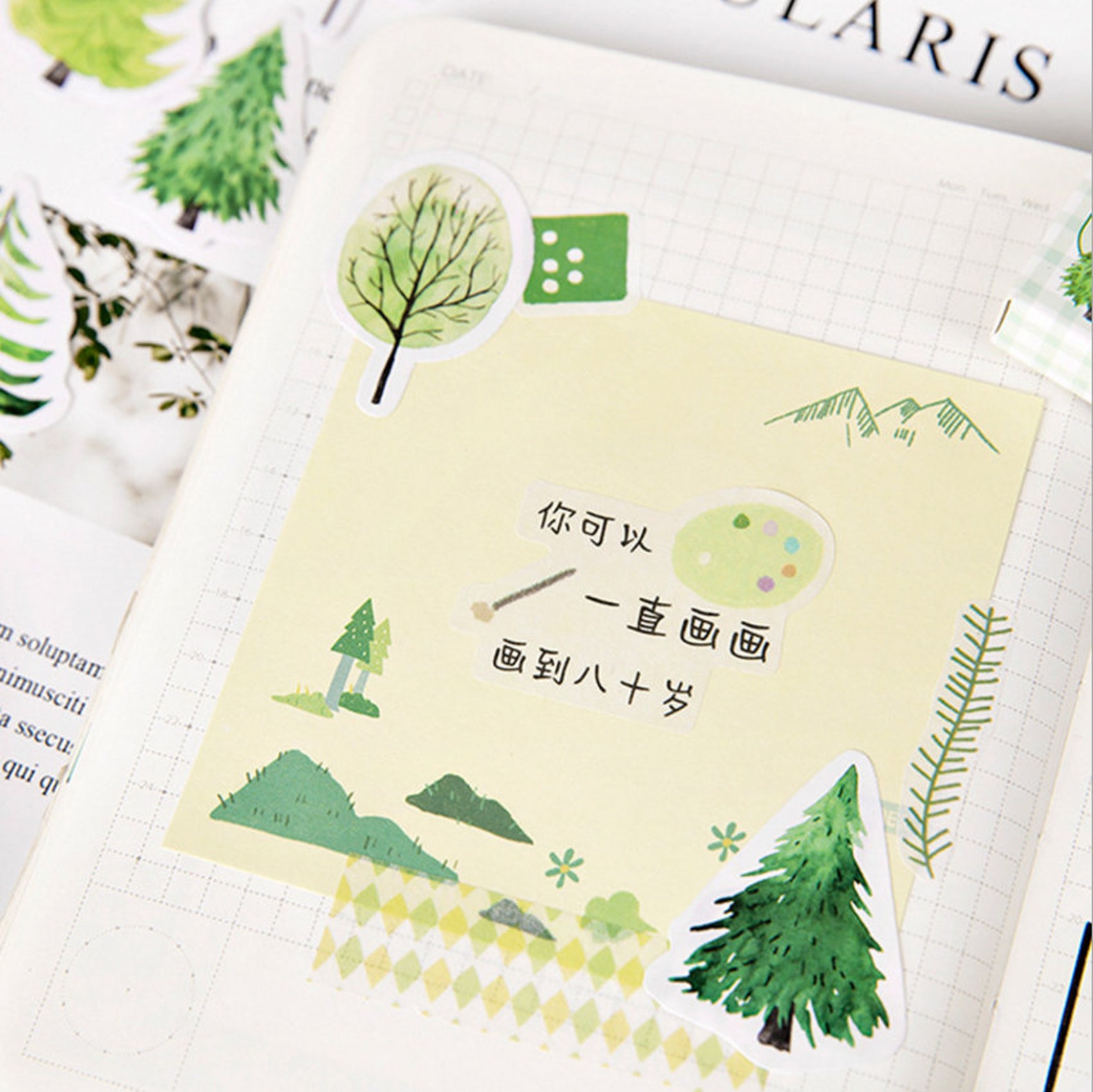 45pcs Tree Stickers Forest Stickers Green Tree Stickers - Etsy