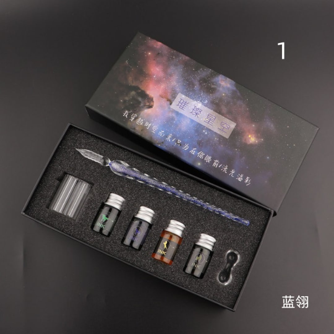 Glass Calligraphy Starry Pen Set, Glass Pen Gift Box Set, Gift for ...
