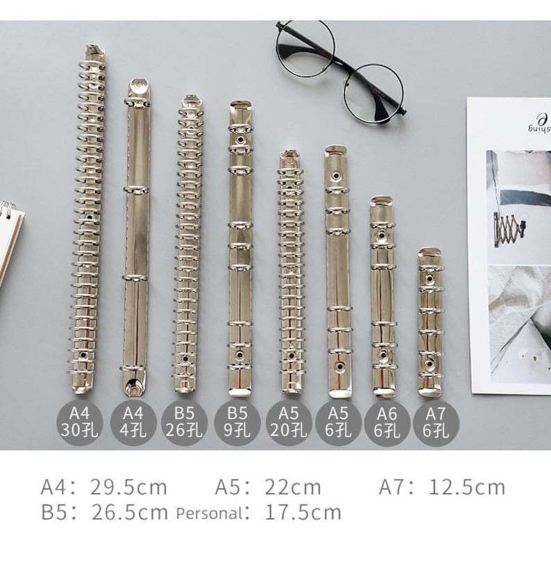 A4 A5 B5 A7 Planner Binder Ring, Personal Size, Metal, 6 Ring Binder ...