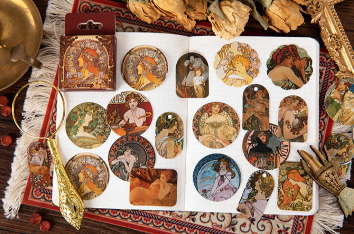 46pcs art stickers sticker flakes Planner Sticker kawaii | Etsy