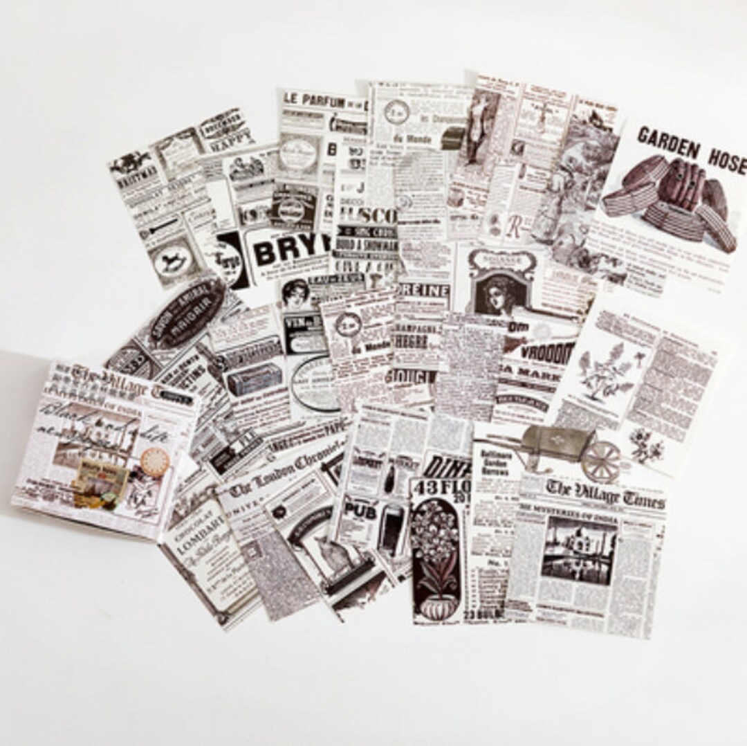100pcs, Junk Journal Paper, Newspaper, Vintage Pages, Junk Journal Kit ...