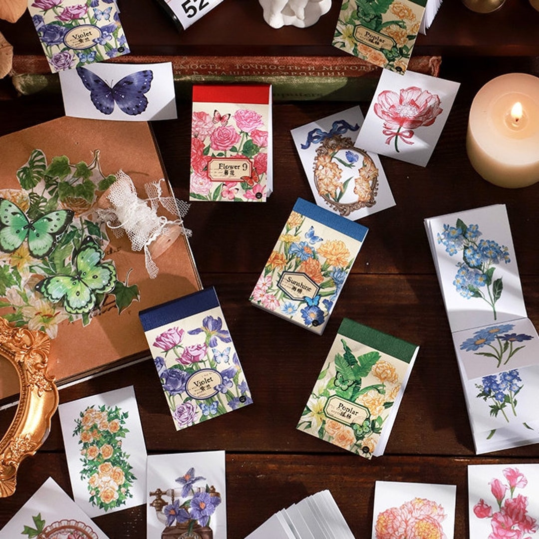 50pcs, Beautiful Scenery Stickers, Butterfly, Back to School Supplies ...