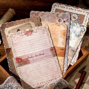 10 Sheets, Lace Backing Paper, Junk Journal Paper, Hollow Lace Material ...