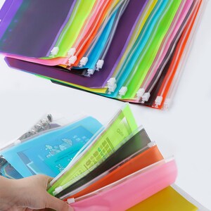 7pcs Set, A5/personal, 7 Different Colors, PVC Pouch, Zipper Pouch ...