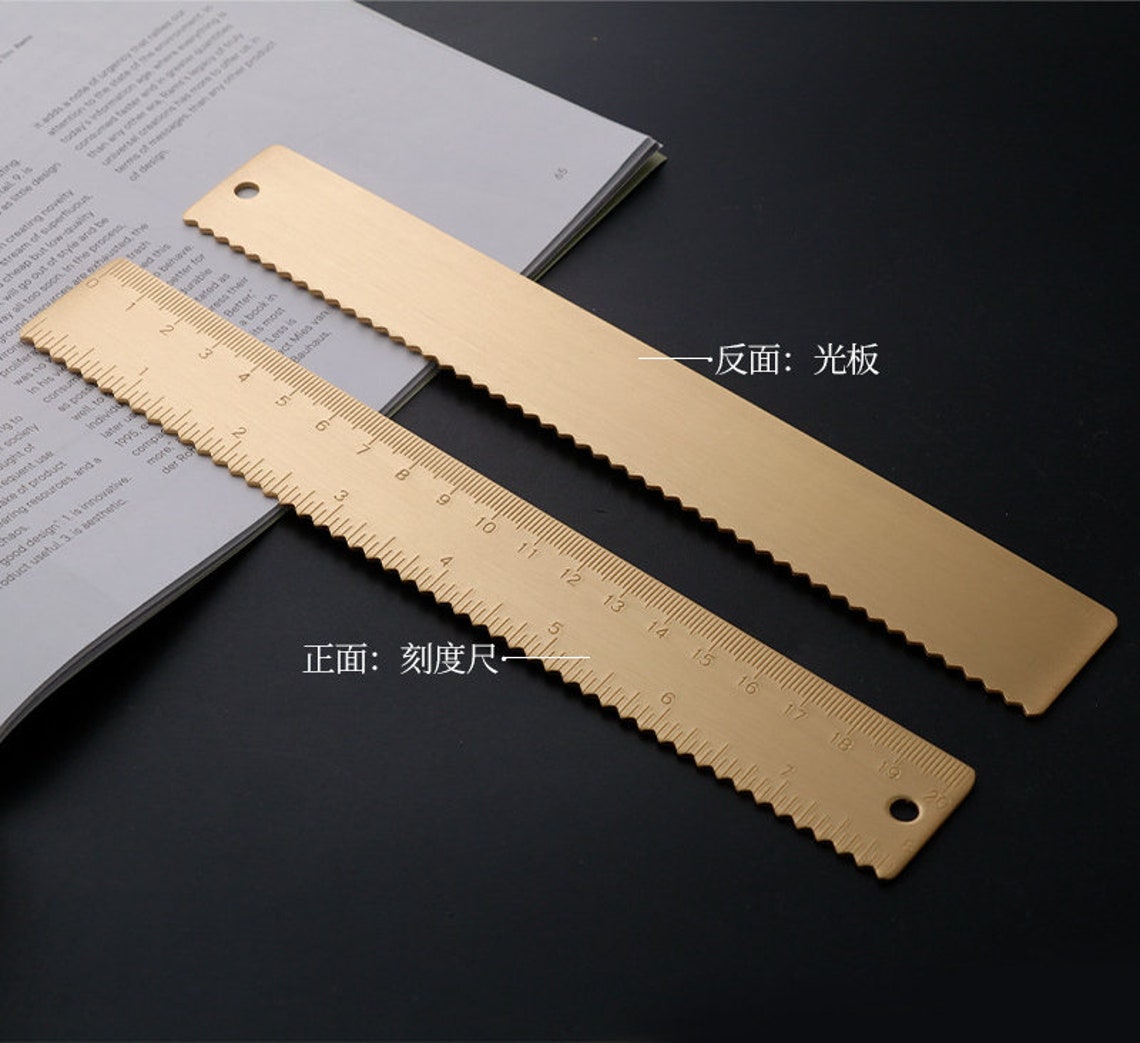 Brass Ruler Metal Ruler 20cm Ruler Drawing Ruler Cute - Etsy