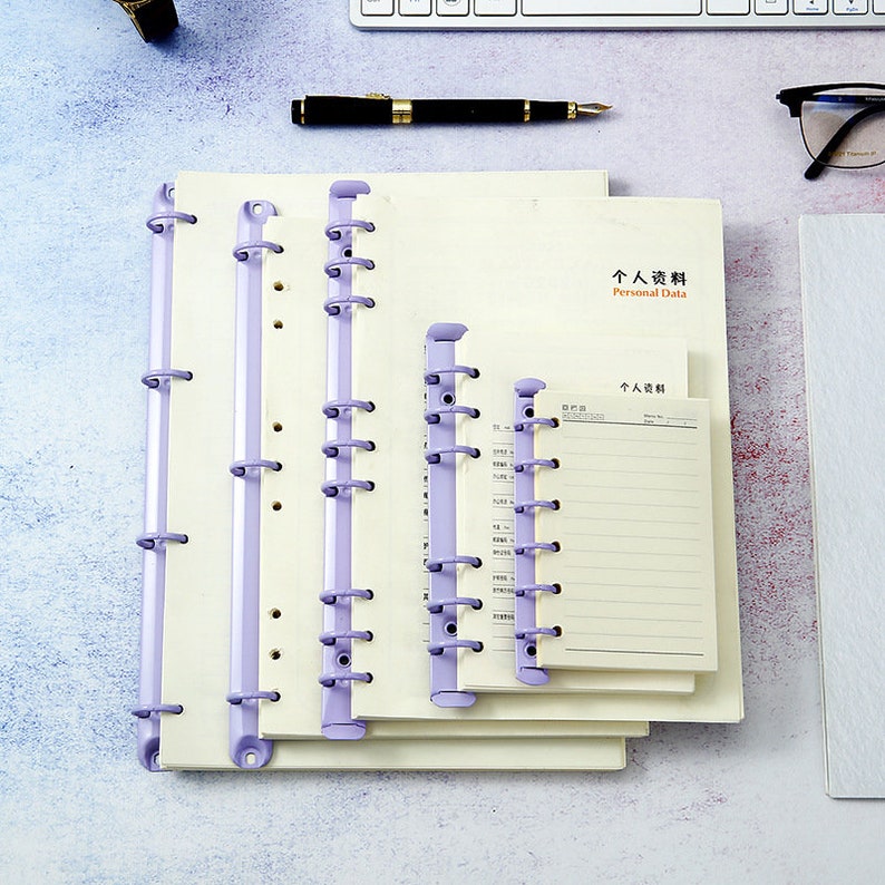 A5 B5 A7 Planner Binder Ring, Colorful Binder, Metal, 6 Ring Binder ...