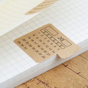 Calendar Sticker, Calendar Index Sticker, Kraft Stickers, Index ...