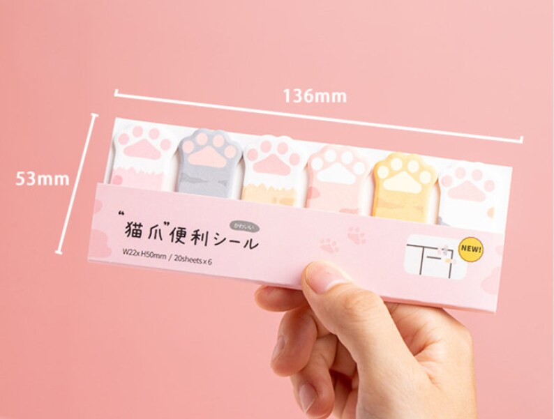 Cat Paw Sticky Notes, Planner Memo, to Do Sticky Notes, Kawaii Notepad ...