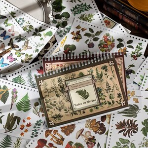 50 Sheets, Sticker Book, Mushroom, Butterfly, Decoration, Cute Stickers ...