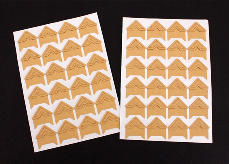 5 Sheets, Photo Corners Stickers, Kraft Photo Corners, Adhesive Photo ...