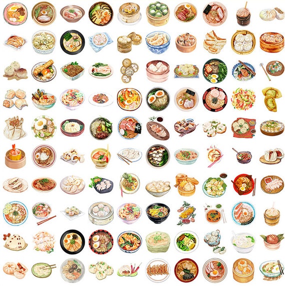 100pcs Food Stickers Cute Stickers Sticker Flakes Sealing - Etsy