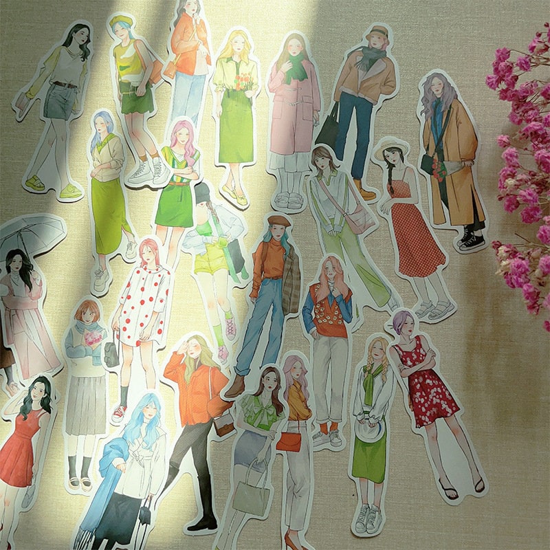 60pcs, Girl Stickers, Cute Sticker Bag, Sweet Girl, Sticker Flakes ...