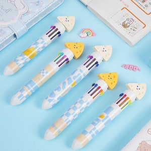 1pc, Cute Cheese Ballpoint Pen, 10-in-1 Multicolor Pen,kawaii ...
