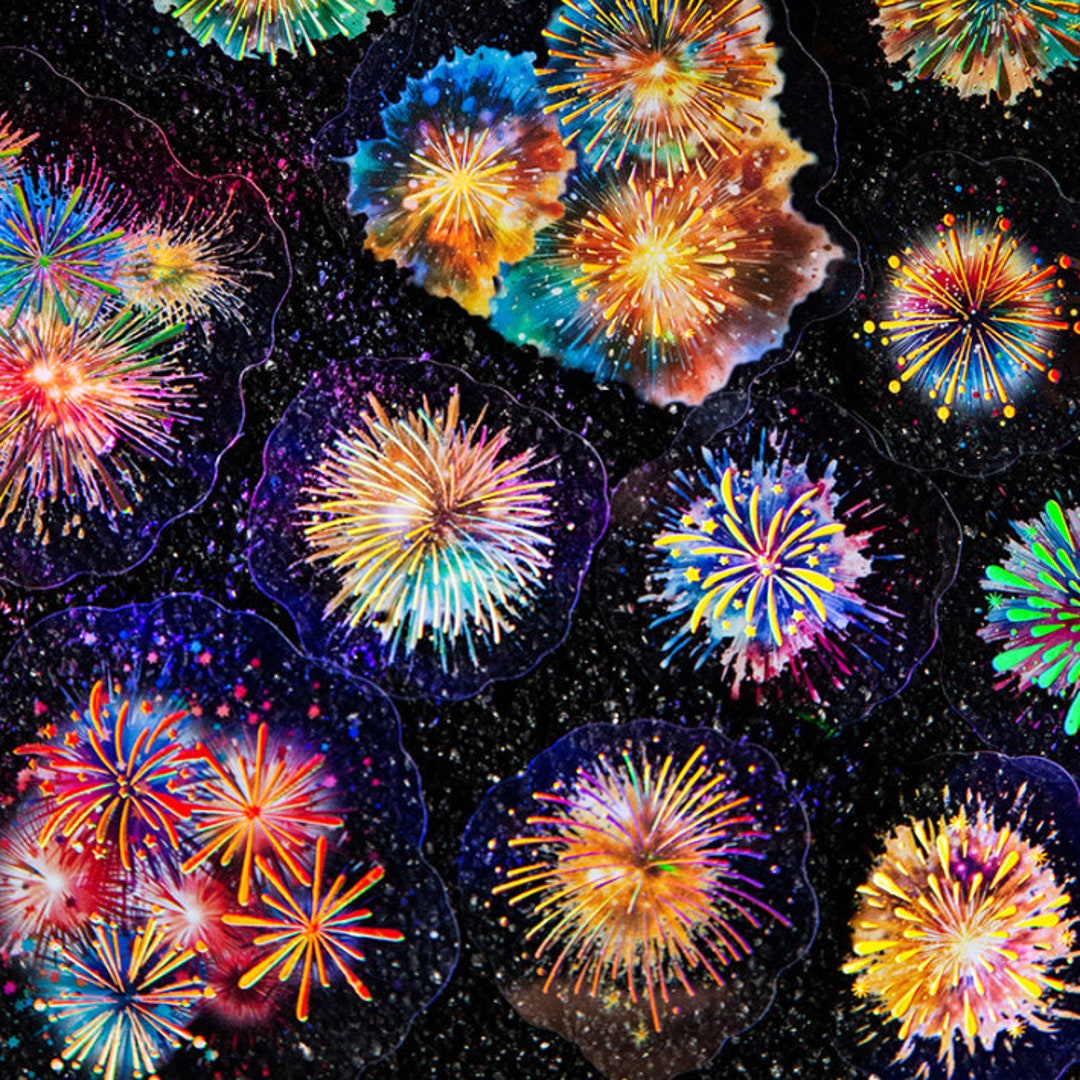 10pcs, Fireworks Stickers, Pretty Stickers, Photo Album Decoration ...