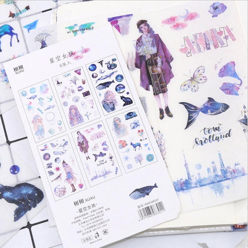 6 Sheets Girl Stickers Planner Sticker Life Stickers | Etsy