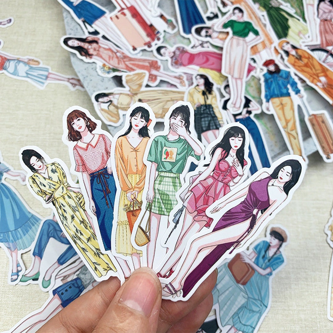 102pcs, Girl Stickers, Cute Sticker Bag, Sweet Girl, Sticker Flakes ...