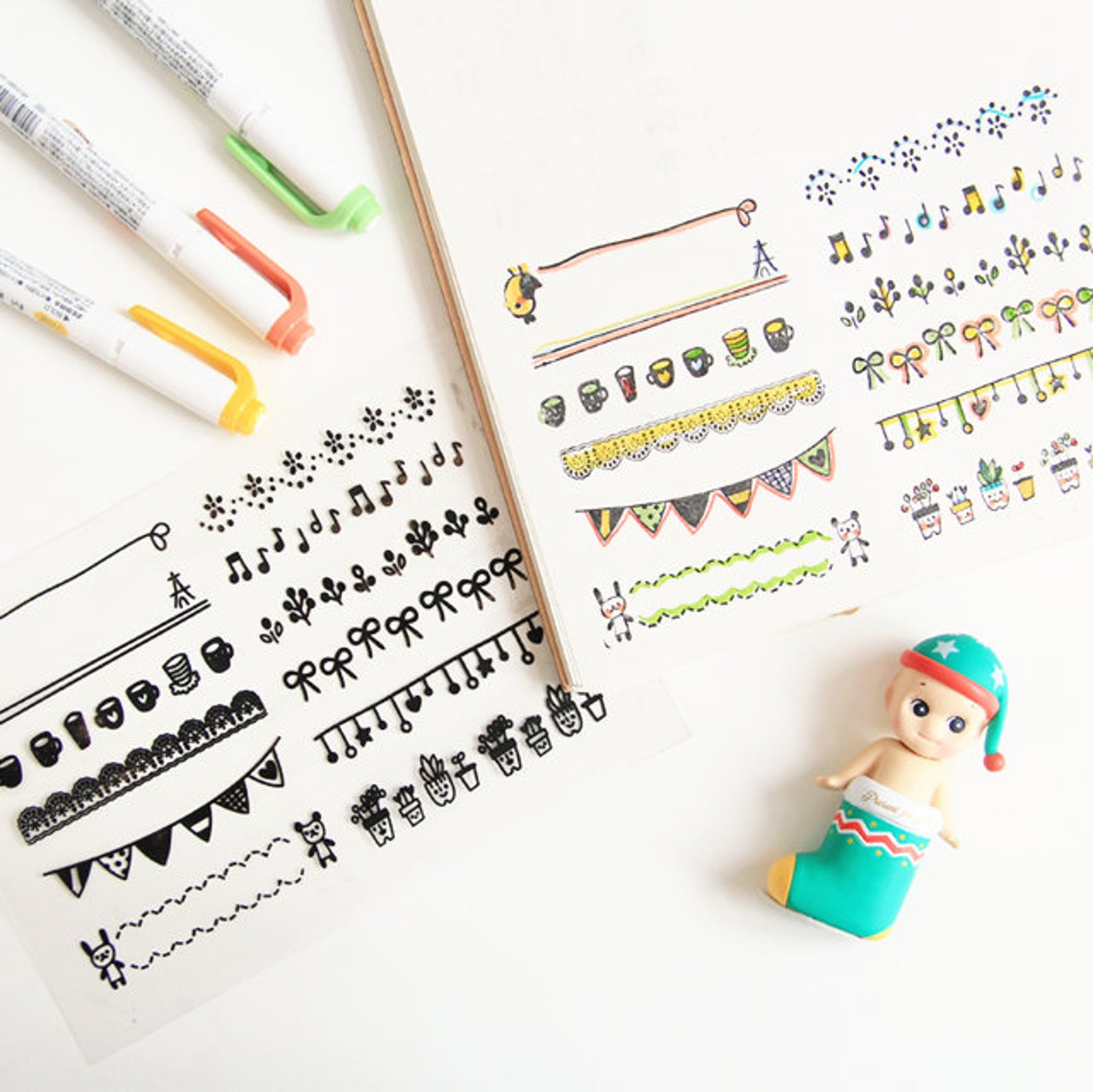 Clear Stamp Transparent Stamp Flag Stamp Banner Planner | Etsy