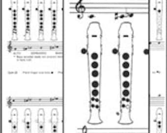 Recorder Fingering Chart - Etsy