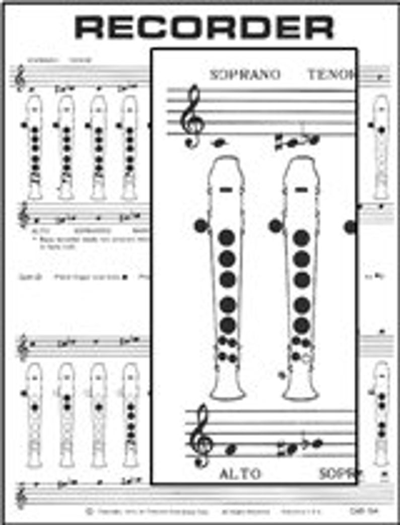Recorder Fingering Chart - Etsy