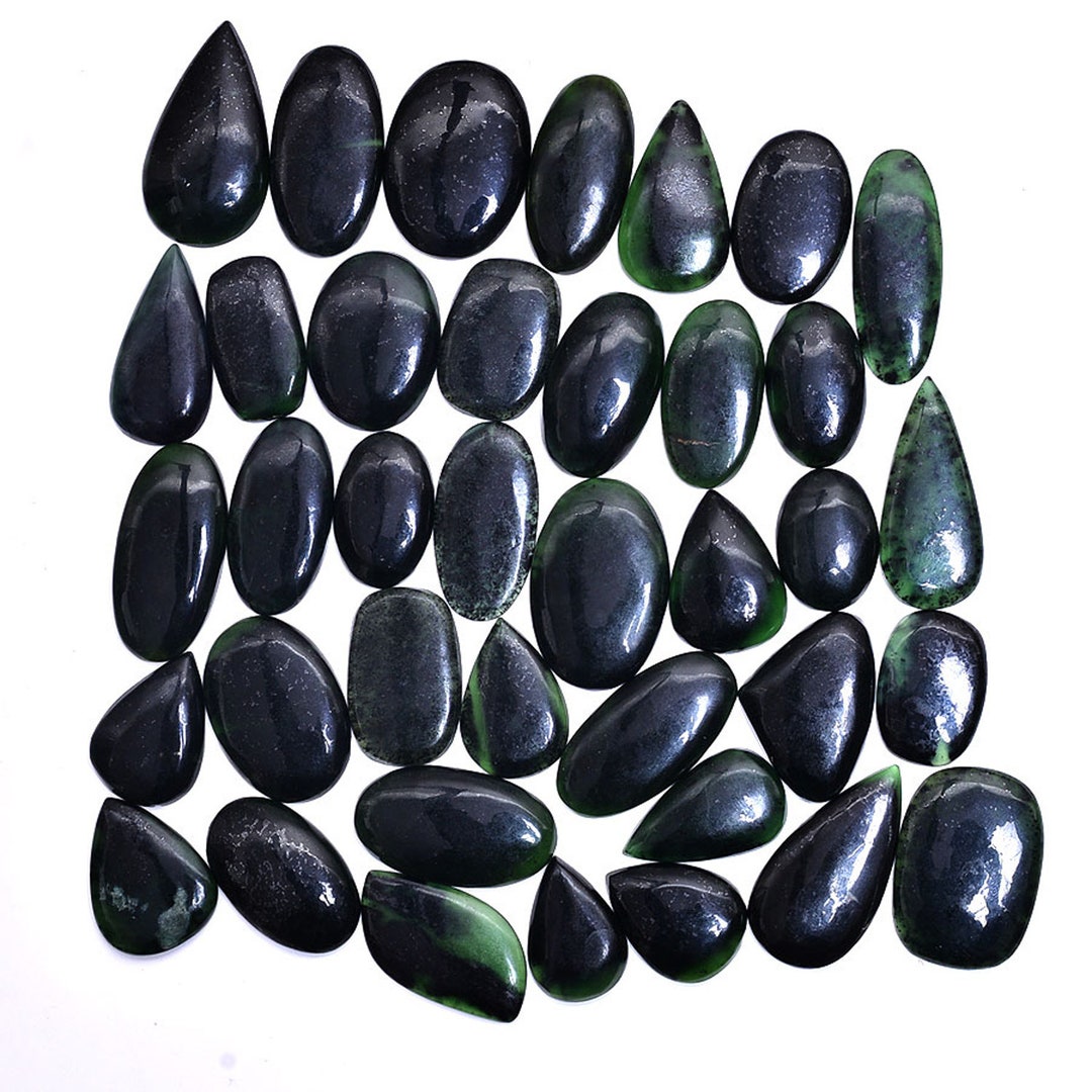 38 Pieces 100% Natural Untreated Green Serpentine Mix Shape Cabochon ...