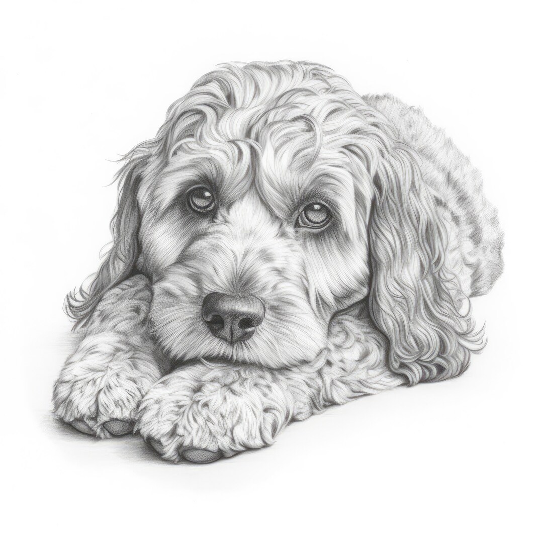 Deal of the Month Hand Drawn Cockapoo , Glass Chopping Board ...