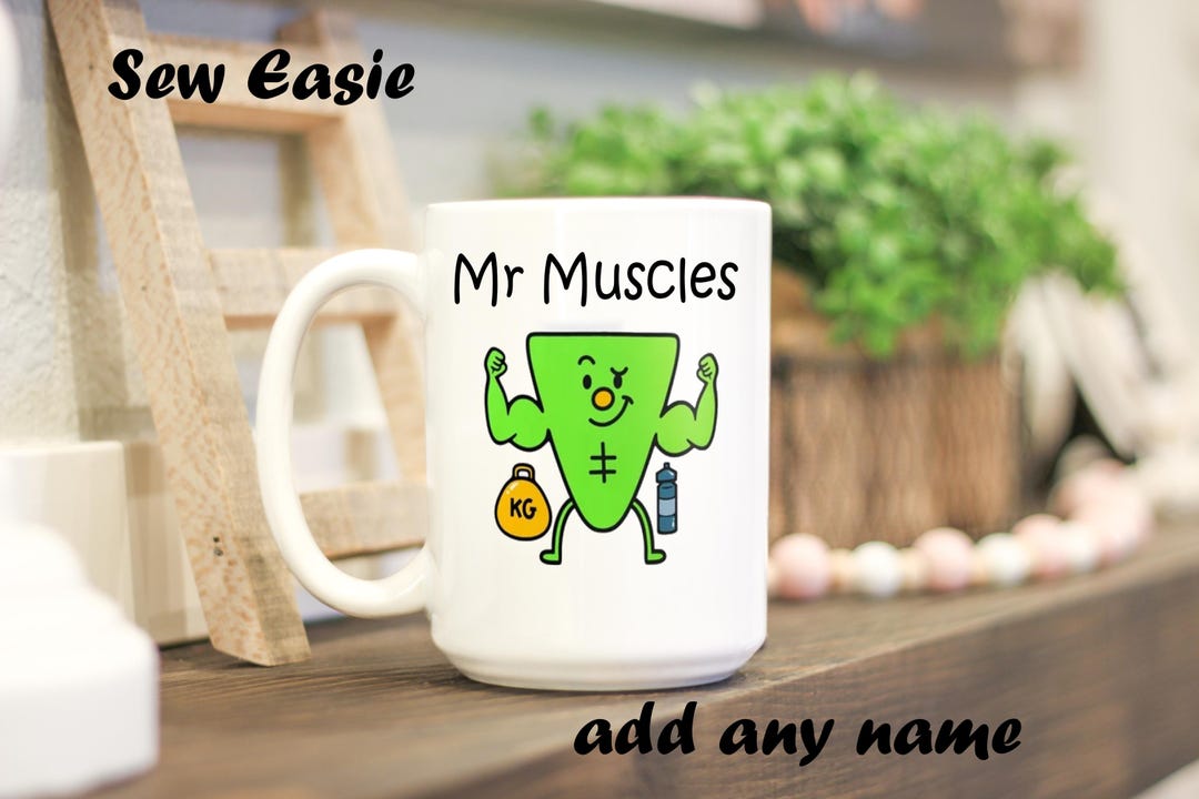Mr Men Mr Muscles Mug , for a Man/boy Who Flecks Their Muscles in the ...