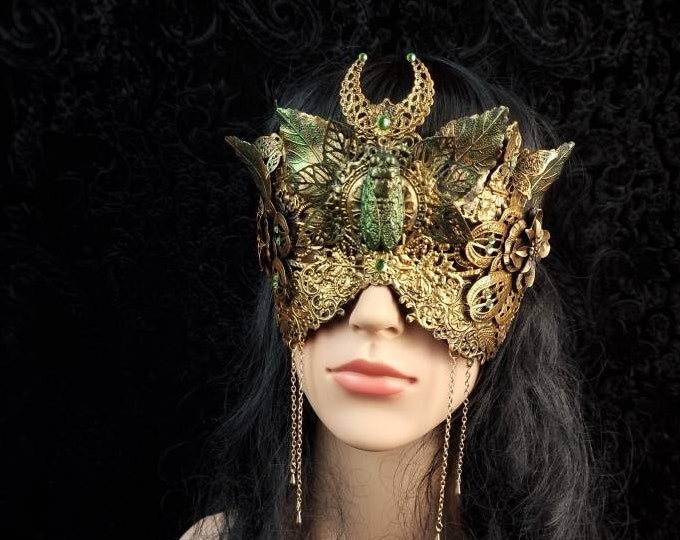 Blue Goblin Fantasy Mask Magical Horn Mask, Mythical Creature Masks ...