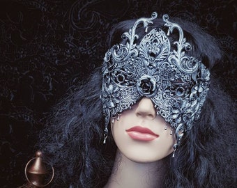 Blind mask Vampire batvampire mask gothic crown | Etsy