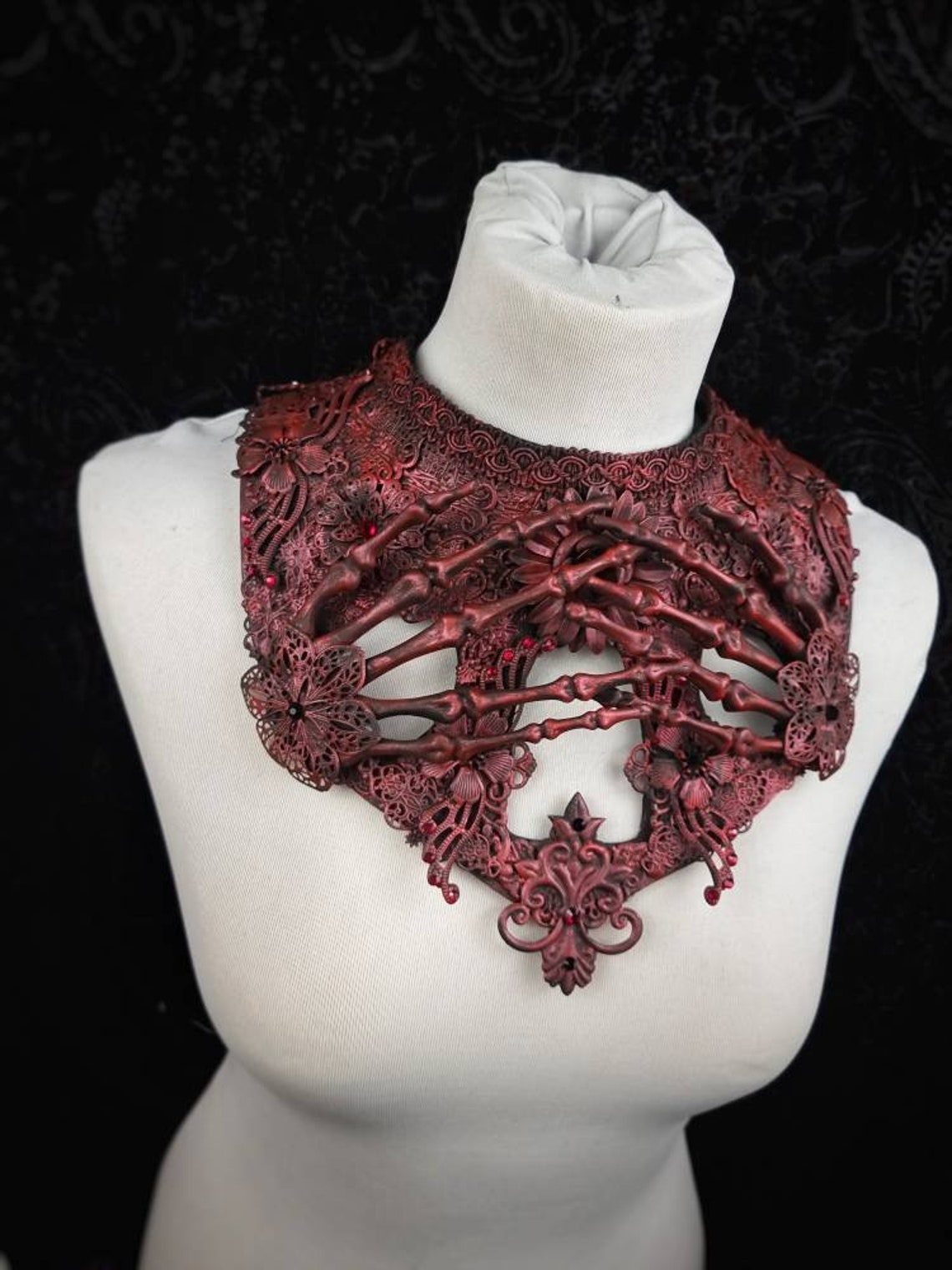 Chest Armor "skeleton Hand" Collar, Larp, Gothic, Cathedral, Horror ...