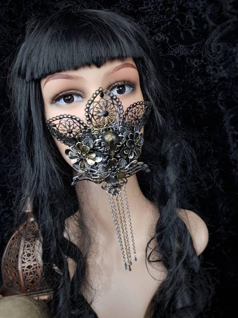 Iii.set Raven Blind Mask & Jaw Mask Gothic Headpiece Medusa | Etsy