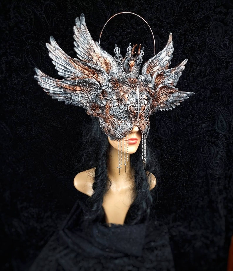 Wings Headpiece Blind Mask Cernunnos Pagan - Etsy