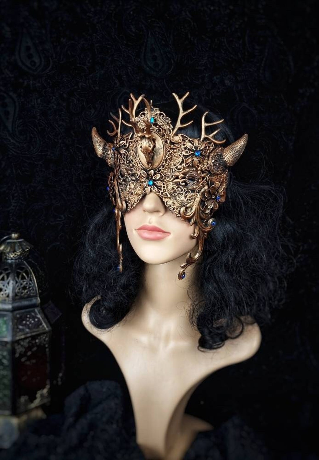 Cernunnos Warrior Blind Mask, Cosplay, Pagan, Larp, Shieldmaiden, Deer ...