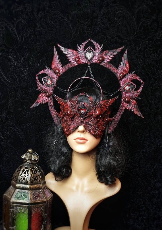 Set True Love Never Dies Blind Mask & Halo Goth - Etsy