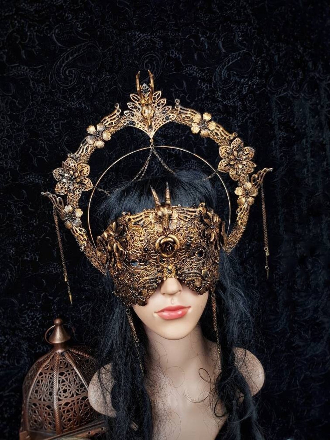 Pagan Set "cernunnos" Halo & Mask With Deer Skull or Antelope, Medusa ...