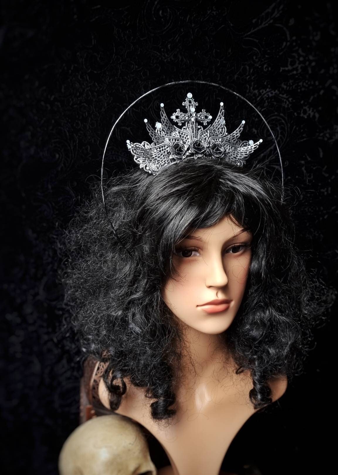 Gothic Crown Halo Holy Crow Goth Crown Gothic - Etsy