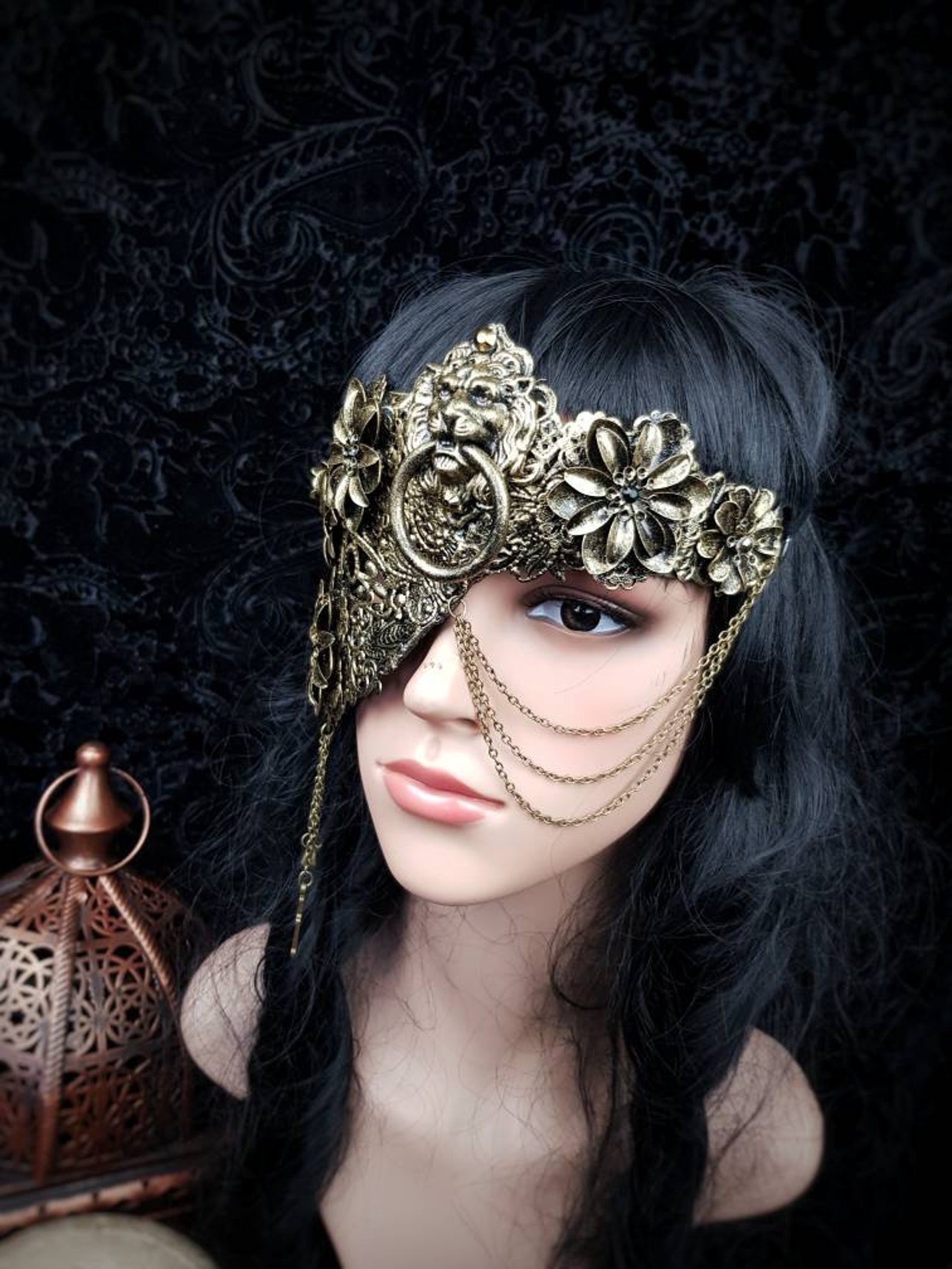 Blind Mask king Lionheart Half Mask Gothic | Etsy