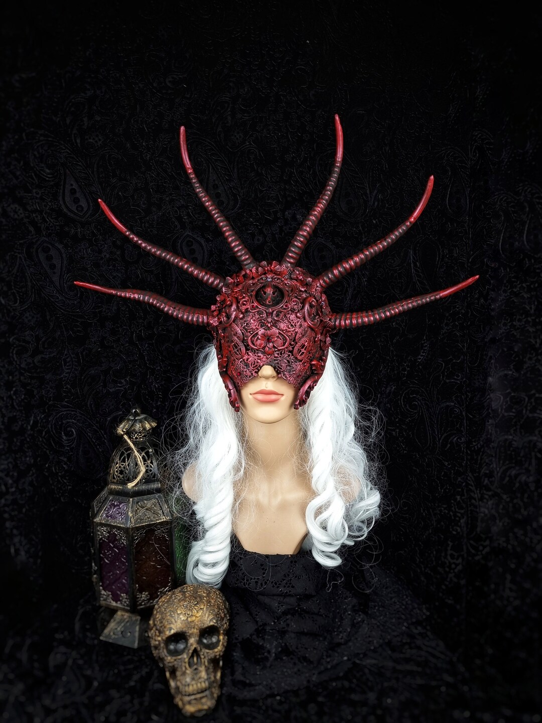 Made to Order / Blind Mask vlad Dracul, Demon Mask, Gothic Crown, Horns ...