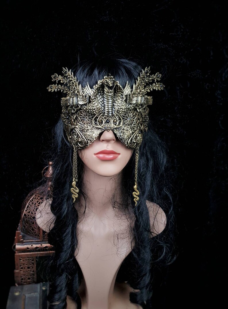Cobra scarab mask, blind mask, Snake mask, Cleopatra Headpiece, Medusa ...