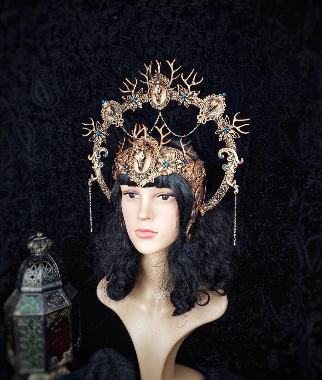 Made to Order / Set Cernunnos Warrior Halo Headdress & Face Frame ...