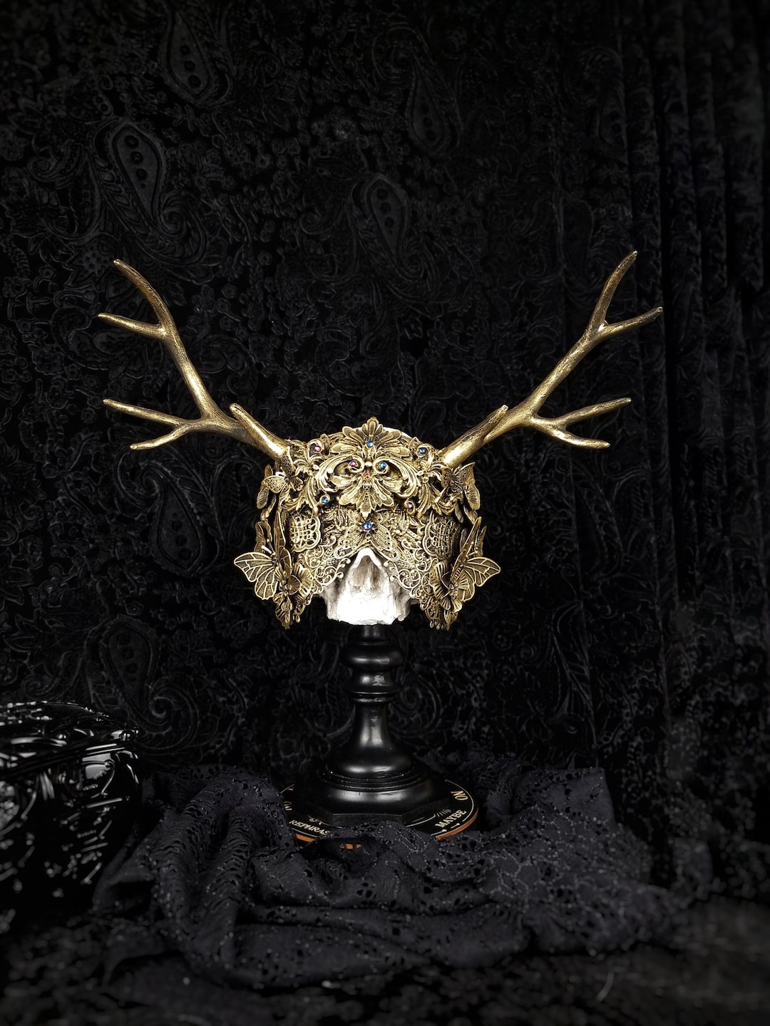 Custom-made / Blind Mask With Antlers, Pagan, Vikings, Shieldmaiden ...