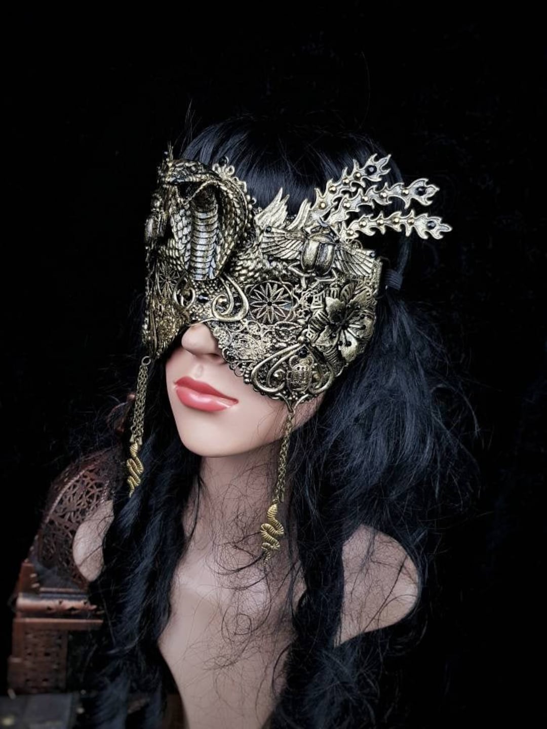 Cobra Scarab Mask, Blind Mask, Snake Mask, Cleopatra Headpiece, Medusa ...