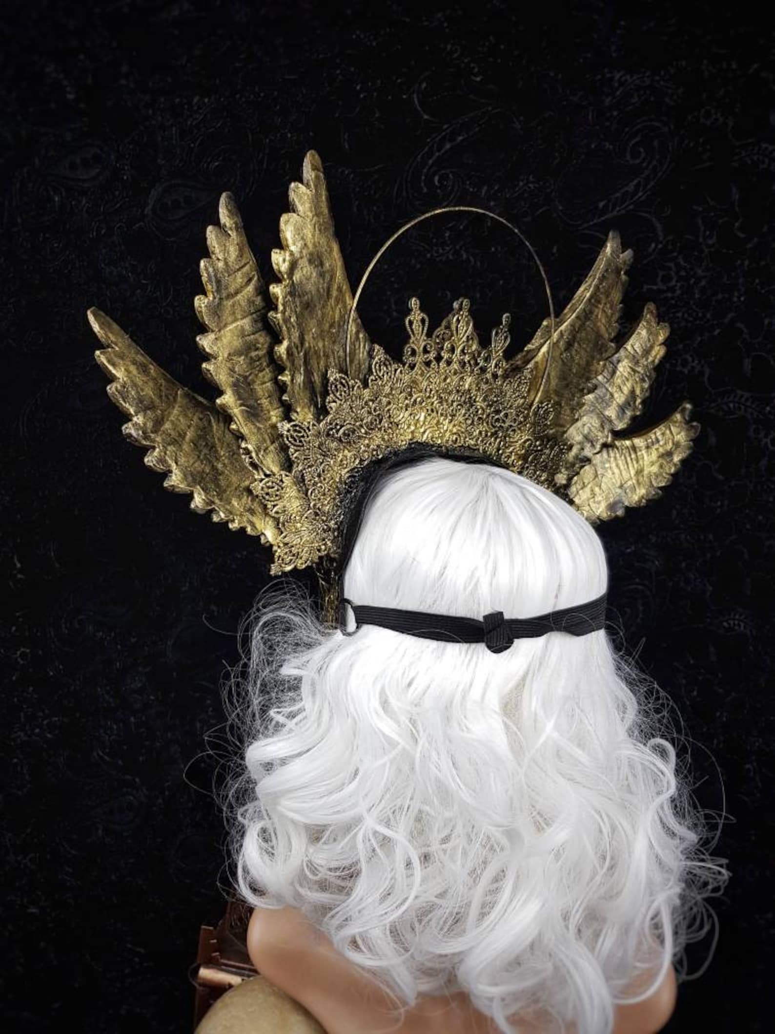 Wings Headpiece and Blind Mask, Gothic Crown, Gothic Headpiece ...