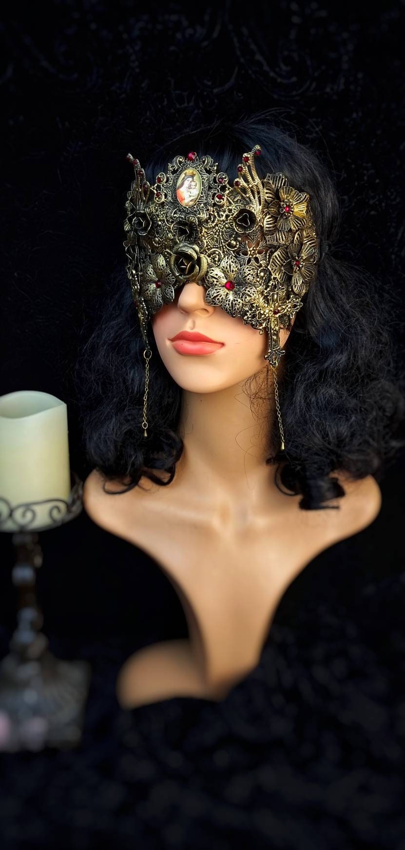 READY TO SHIP/ Blind Mask Holy Madonna cathedral headpiece, baroque ...