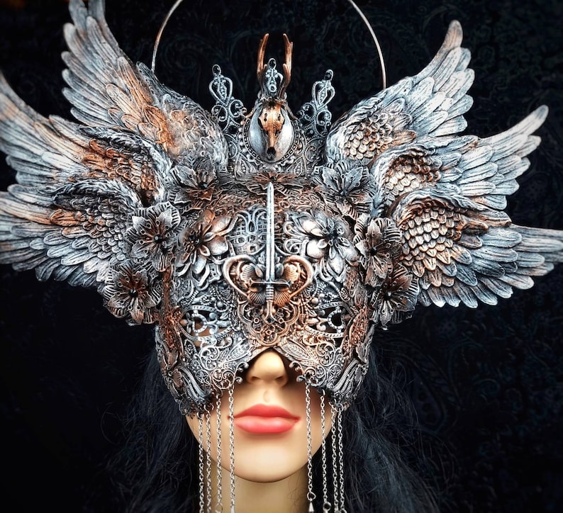 Wings Headpiece Blind Mask Cernunnos Pagan - Etsy