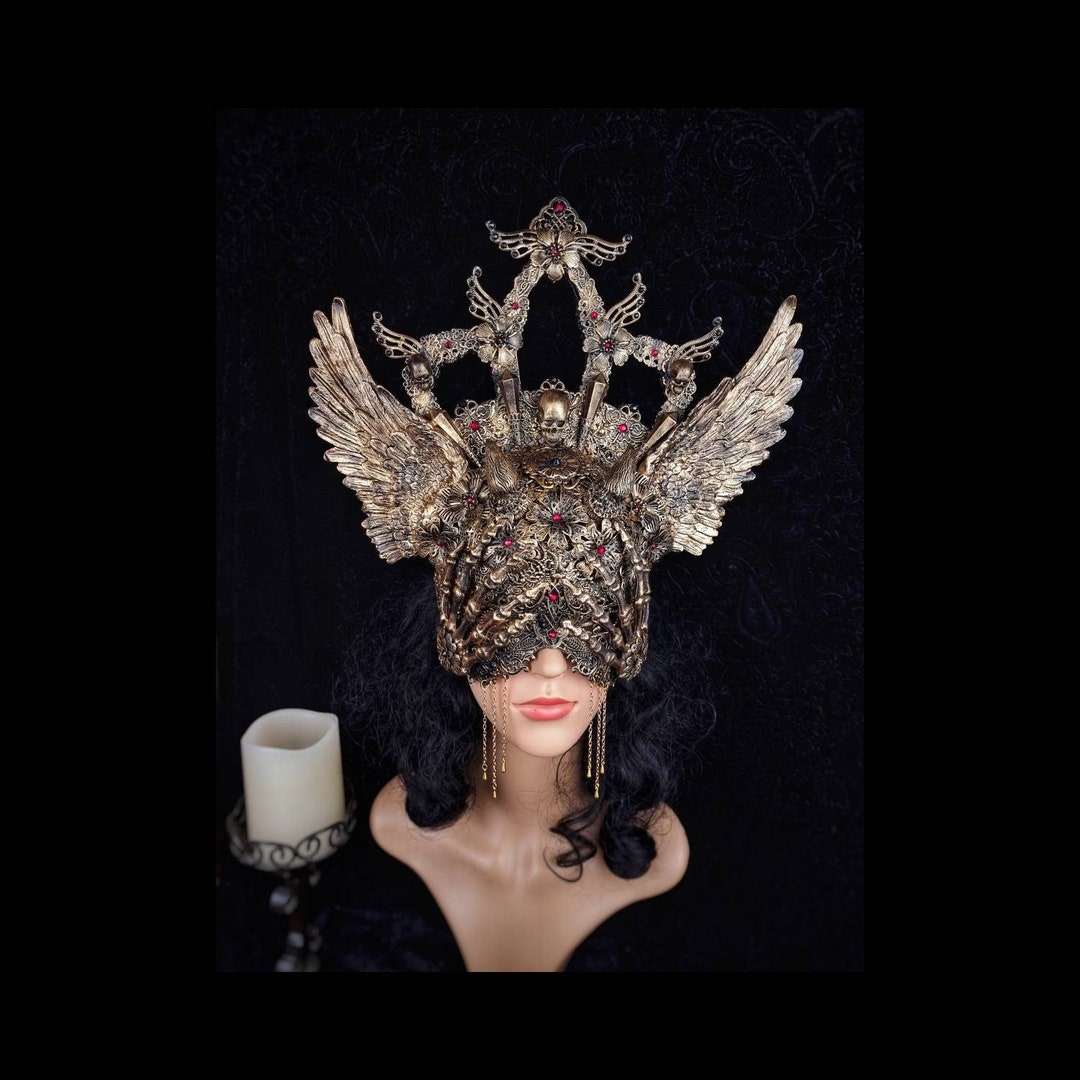 Lucifer's Hands, Blind Mask Headpiece, Cathedral Headpiece, Horror Mask ...